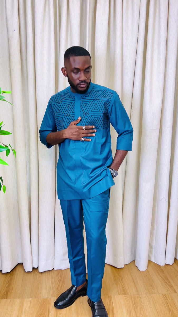 TEAL MEN SET – UNIQUE AFRIQUE